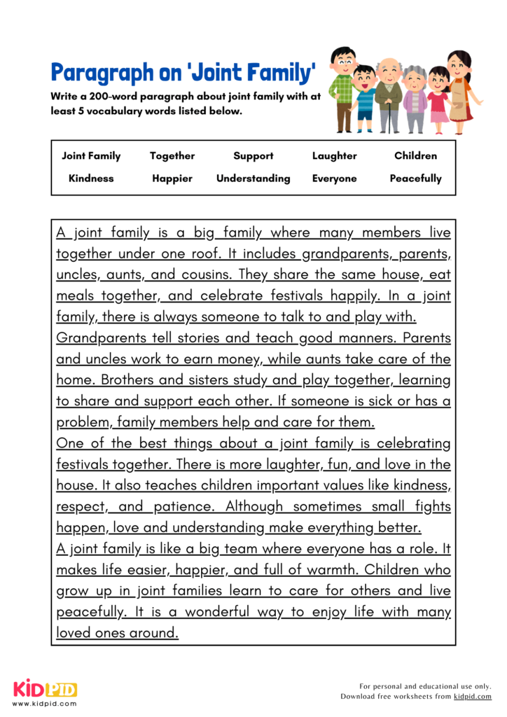 Paragraph on 'Joint Family' - Kidpid