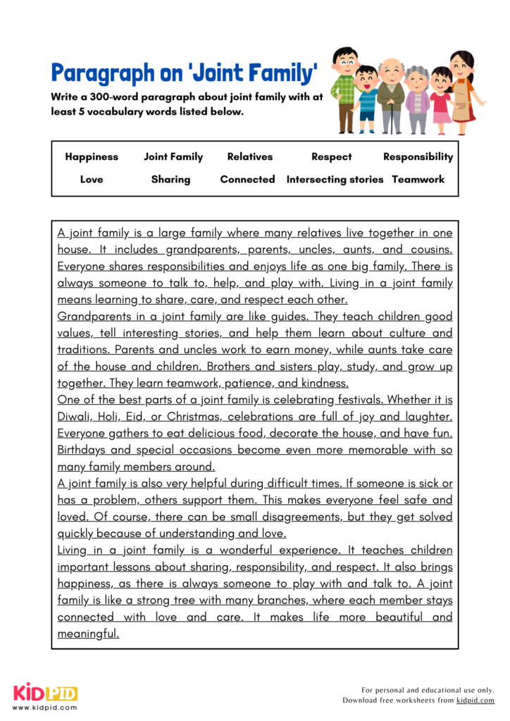 Paragraph on 'Joint Family' - Kidpid