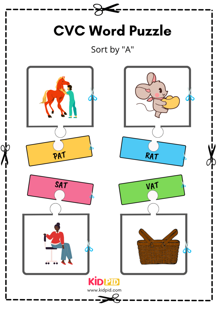CVC WORD PUZZLE - Vowel "A" - Kidpid
