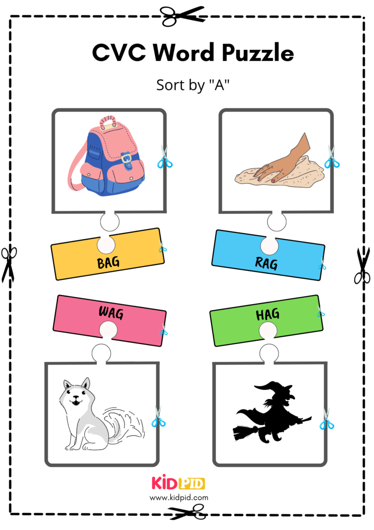 CVC WORD PUZZLE - Vowel "A" - Kidpid