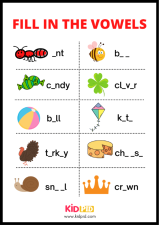 FILL in The Vowels Workbook - Kidpid