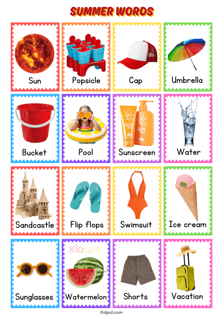 Summer Words Vocabulary - Kidpid