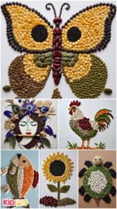 Grains and Pulses Art and Craft Projects for Kids - Kidpid