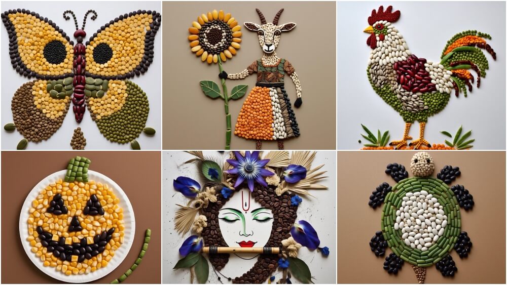 Grains and Pulses Art and Craft Projects for Kids - Kidpid