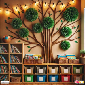 Simple Tree Theme Classroom Wall Decoration Ideas - Kidpid