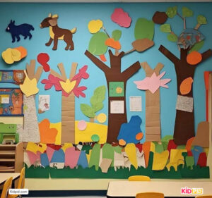 Simple Tree Theme Classroom Wall Decoration Ideas - Kidpid