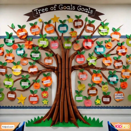 Simple Tree Theme Classroom Wall Decoration Ideas - Kidpid