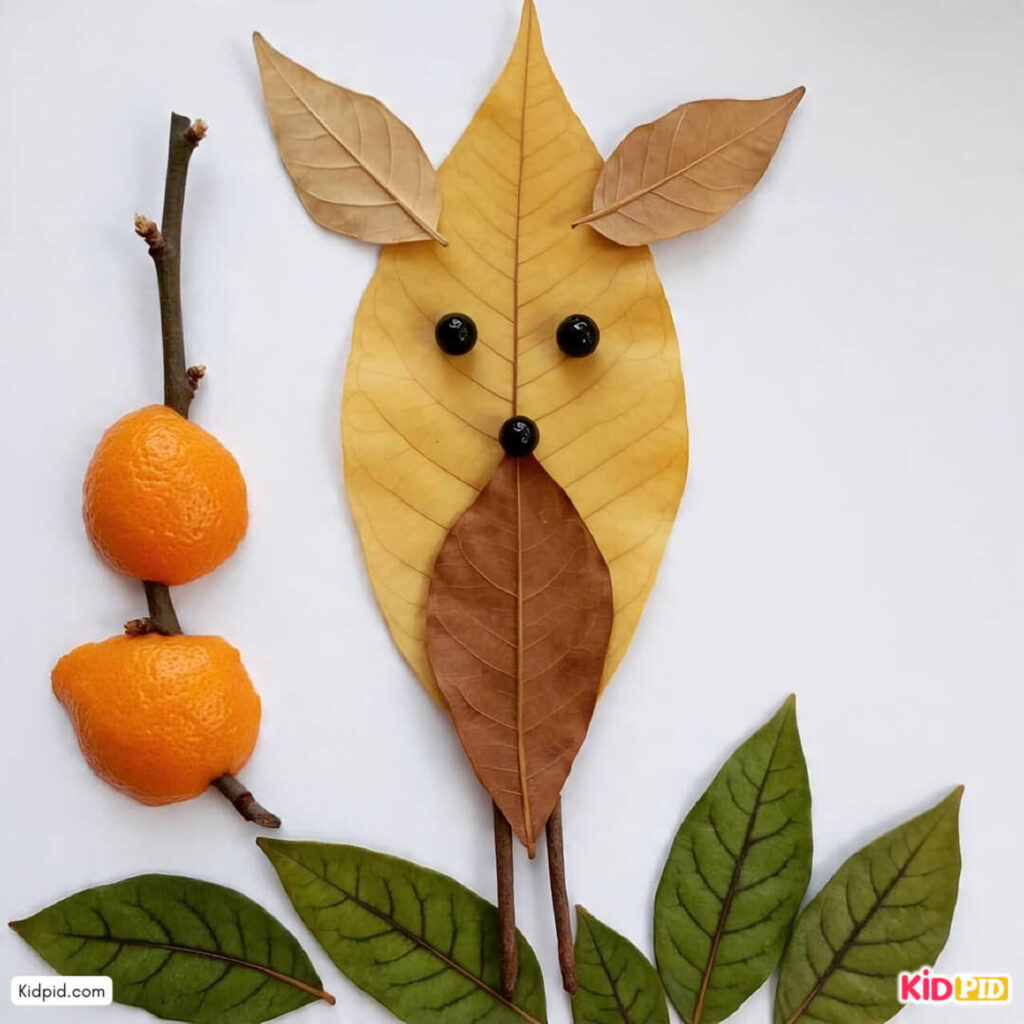 Dry Leaf Animal Art Activities for Kids - Kidpid