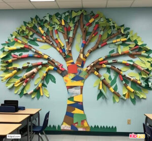 Simple Tree Theme Classroom Wall Decoration Ideas - Kidpid