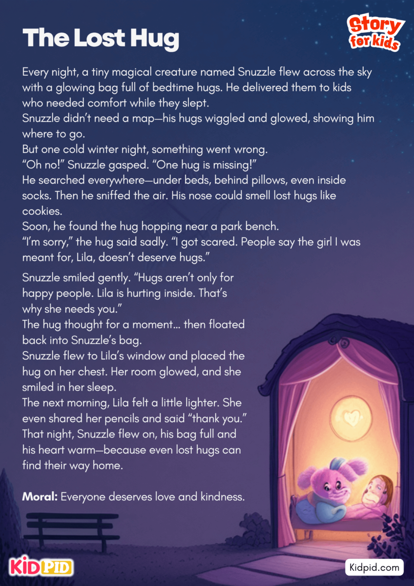 The Lost Hug - Bedtime Story for Kids - Kidpid