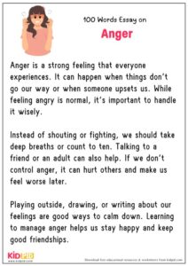 Anger : Essay, 10 Pointers and Questions - Kidpid