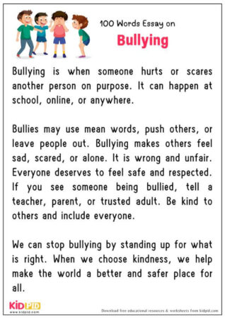 Bullying: Essay, 10 Pointers and Questions - Kidpid
