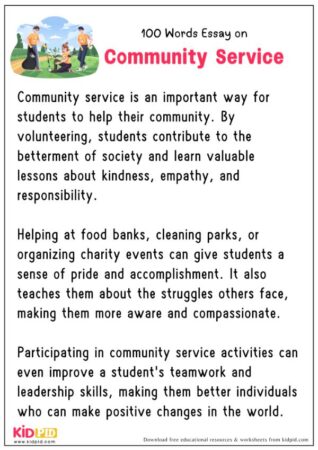 Community Service : Essay, 10 Pointers and Questions - Kidpid