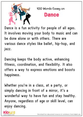 Dance : Essay, 10 Pointers and Questions - Kidpid