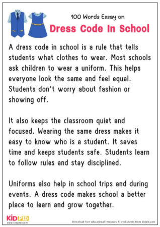 Dress Code In School : Essay, 10 Pointers and Questions - Kidpid