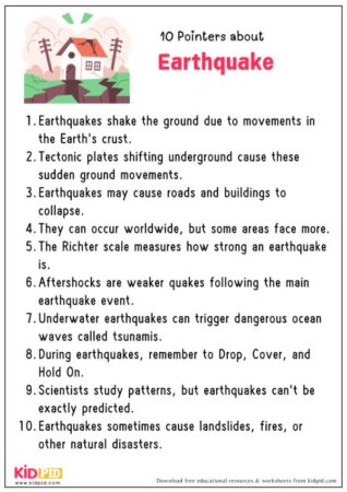 Earthquake : Essay, 10 Pointers and Questions - Kidpid