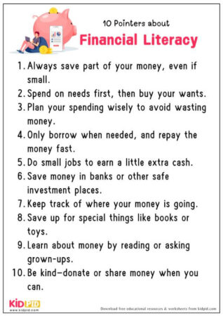 Financial Literacy: Essay,10 Pointers and Questions - Kidpid