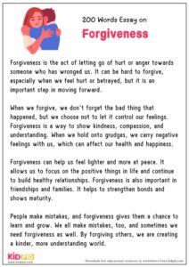 Forgiveness : Essay, 10 Pointers and Questions - Kidpid