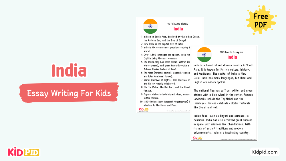 India : Essay, 10 Pointers and Questions - Kidpid