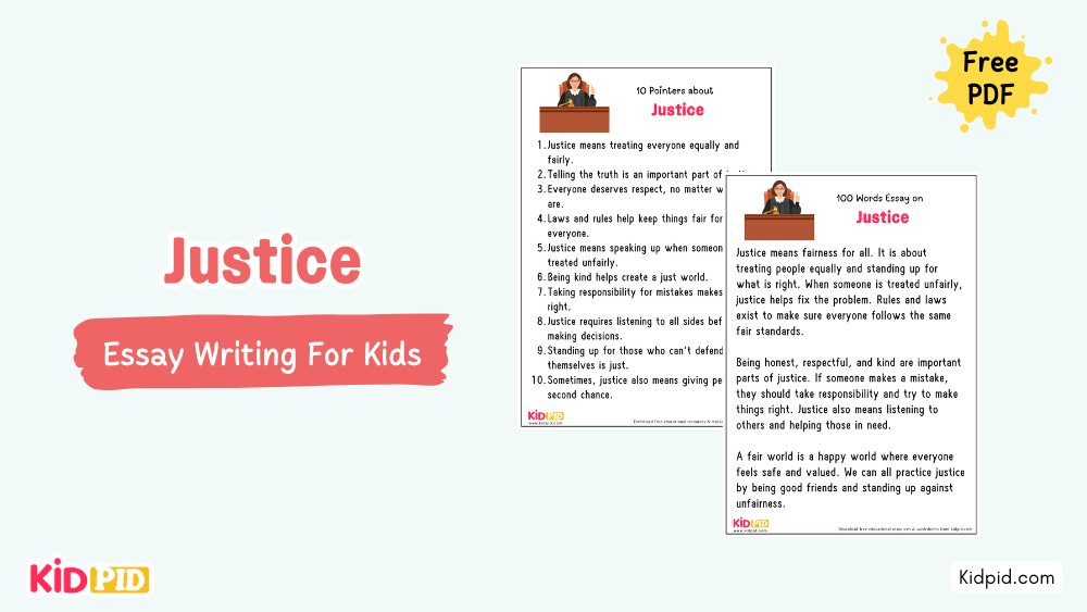 Justice: Essay,10 Pointers and Questions - Kidpid