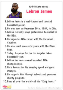 Lebron James: Essay, 10 Pointers and Questions - Kidpid