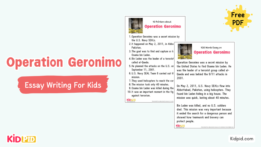 Operation Geronimo : Essay, 10 Pointers and Questions - Kidpid