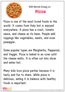 Pizza: Essay, 10 Pointers and Questions - Kidpid