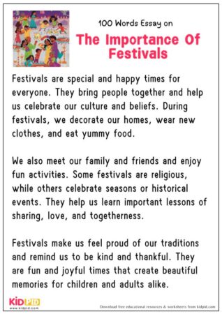 The Importance Of Festivals : Essay, 10 Pointers and Questions - Kidpid