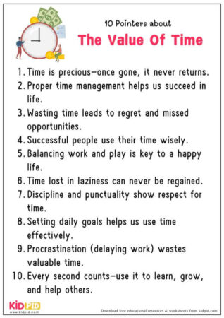 Value Of Time: Essay, 10 Pointers and Questions - Kidpid