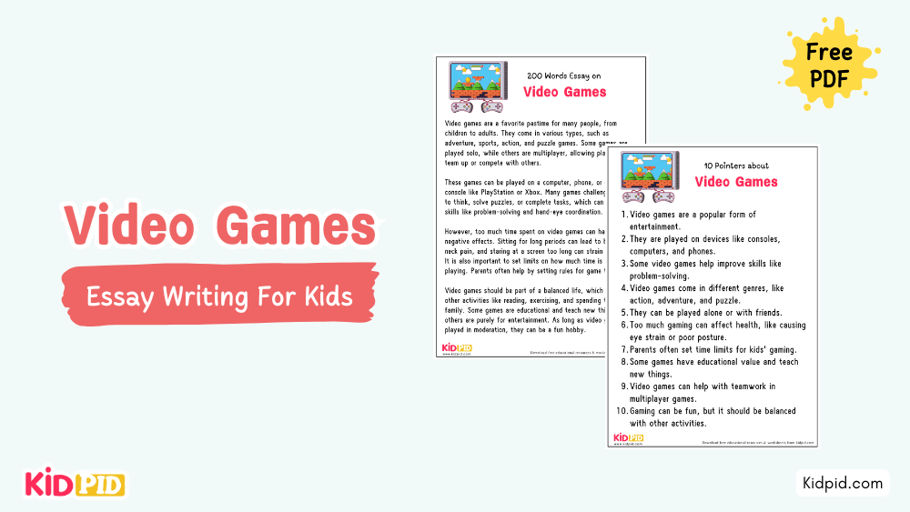 Video Games: Essay, 10 Pointers and Questions - Kidpid
