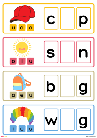 CVC Missing Vowels Workbook for Kids - Kidpid
