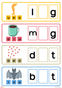 CVC Missing Vowels Workbook for Kids - Kidpid