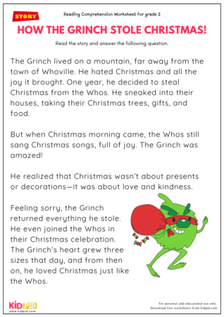 Easy Reading Comprehension For Grade 1 (Free Printables) - Kidpid