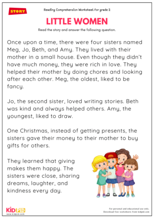 Short Reading Comprehension For Grade 2 (Free Worksheet) - Kidpid