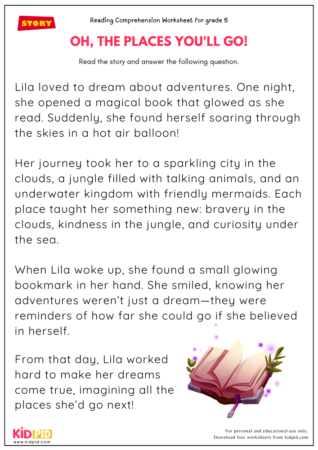 Reading Comprehension For Grade 5 (Free Printables) - Kidpid