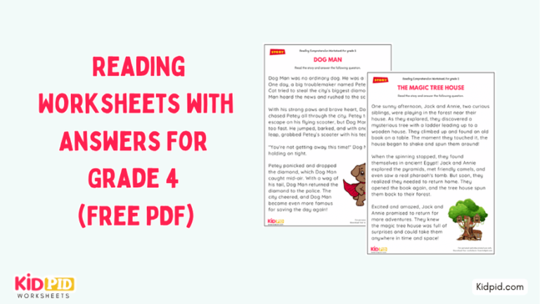 Reading Worksheets with Answers For Grade 4 (Free PDF) - Kidpid