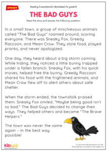 Reading Comprehension For Grade 5 (Free Printables) - Kidpid