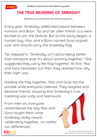 Reading Comprehension For Grade 5 (Free Printables) - Kidpid