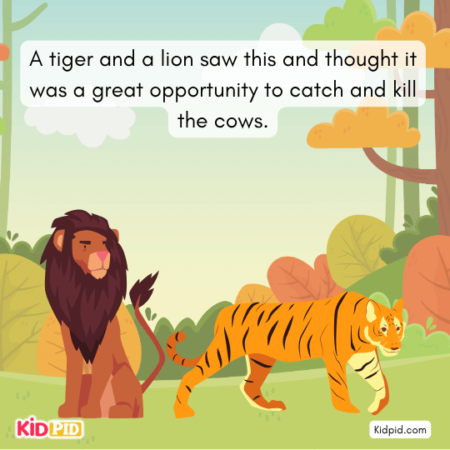 The Cows and The Tiger - Moral Story Book - Kidpid