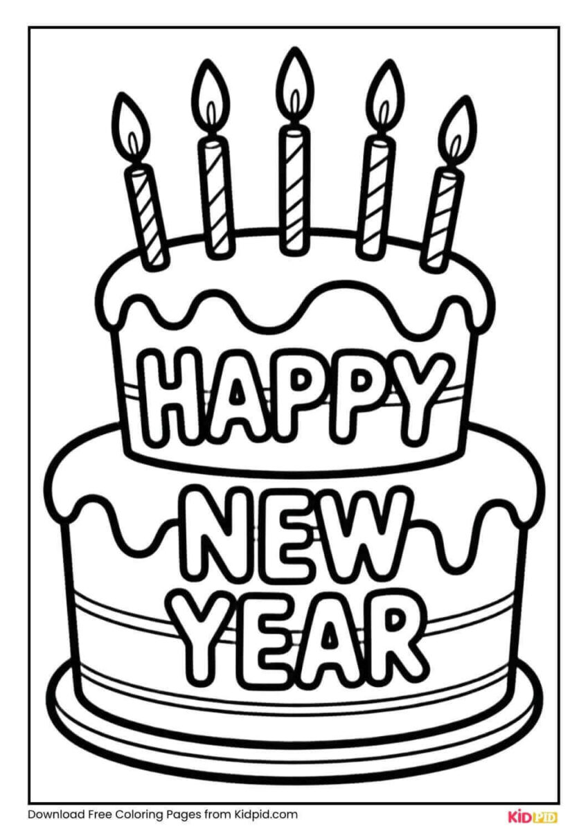 Printable New Year Coloring Pages for Kids - Kidpid