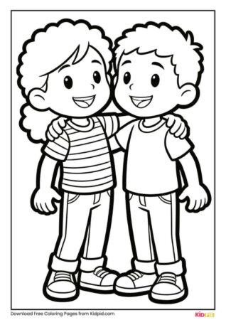 Friendship Coloring Pages for Kids - Kidpid