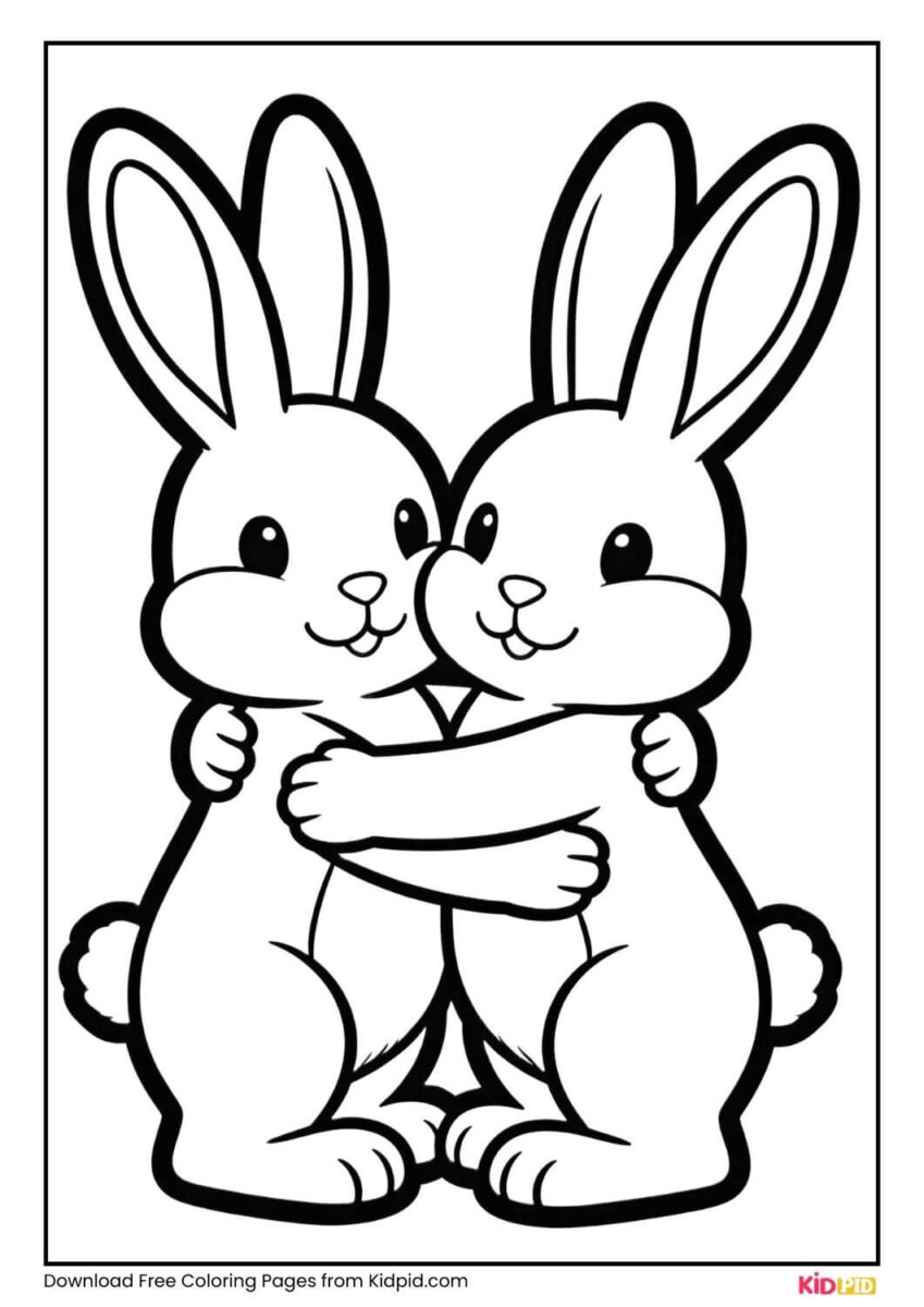 Printable Hugs and Kisses Coloring Page for Kids - Kidpid