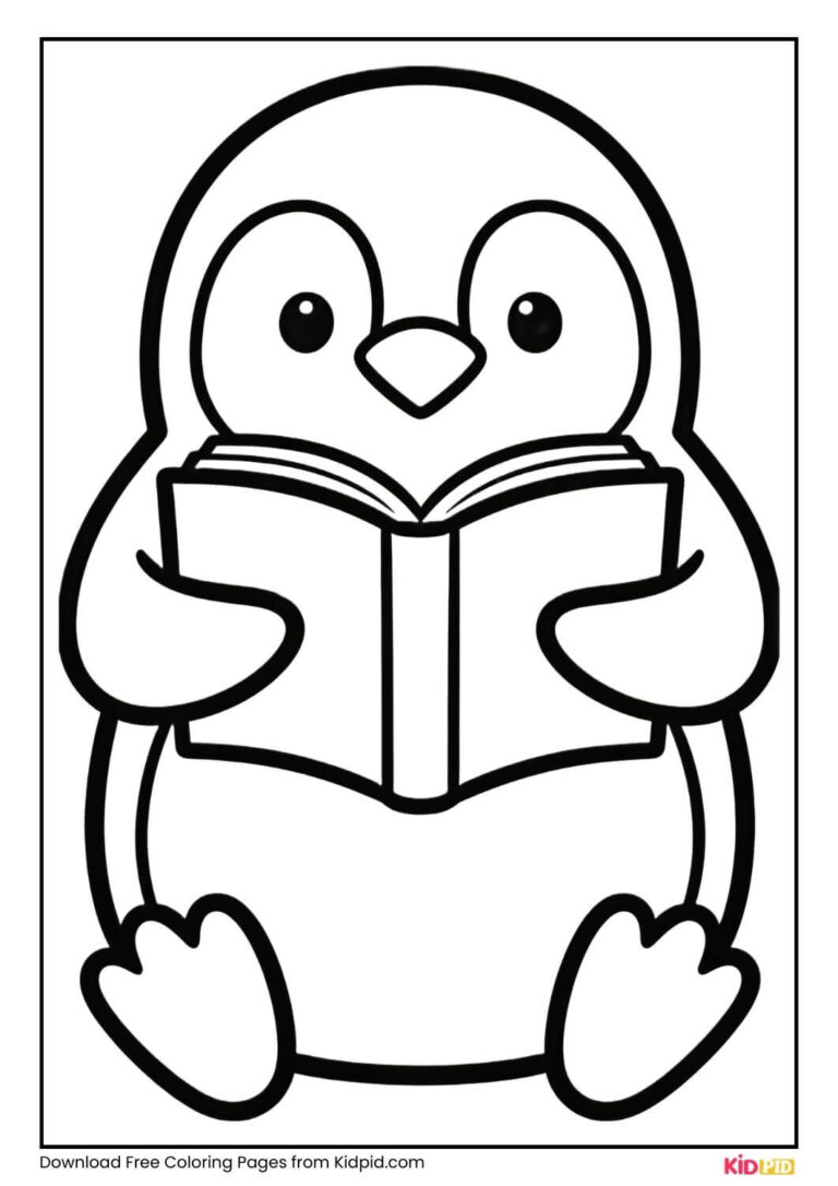 Cute Penguin Coloring Page Printable (Free PDF) - Kidpid