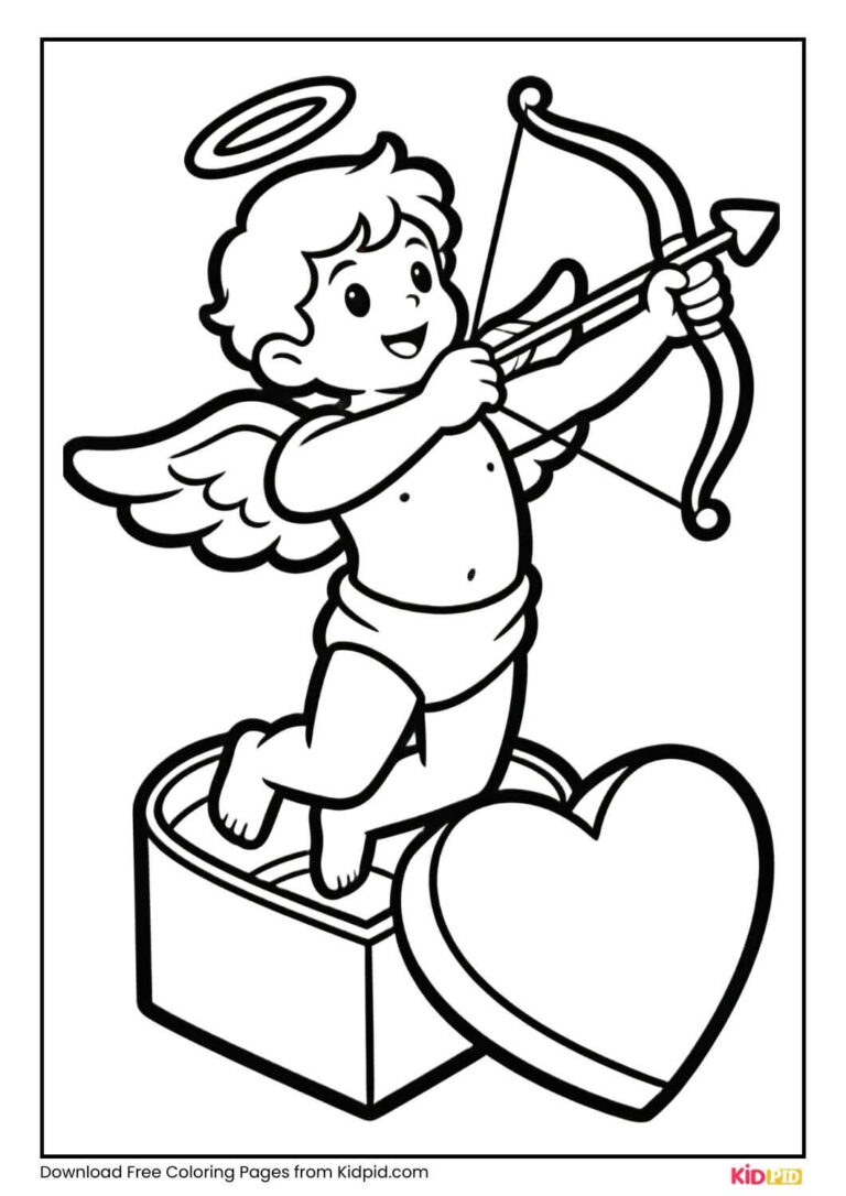 Easy Cupid Coloring Page for Children - Kidpid