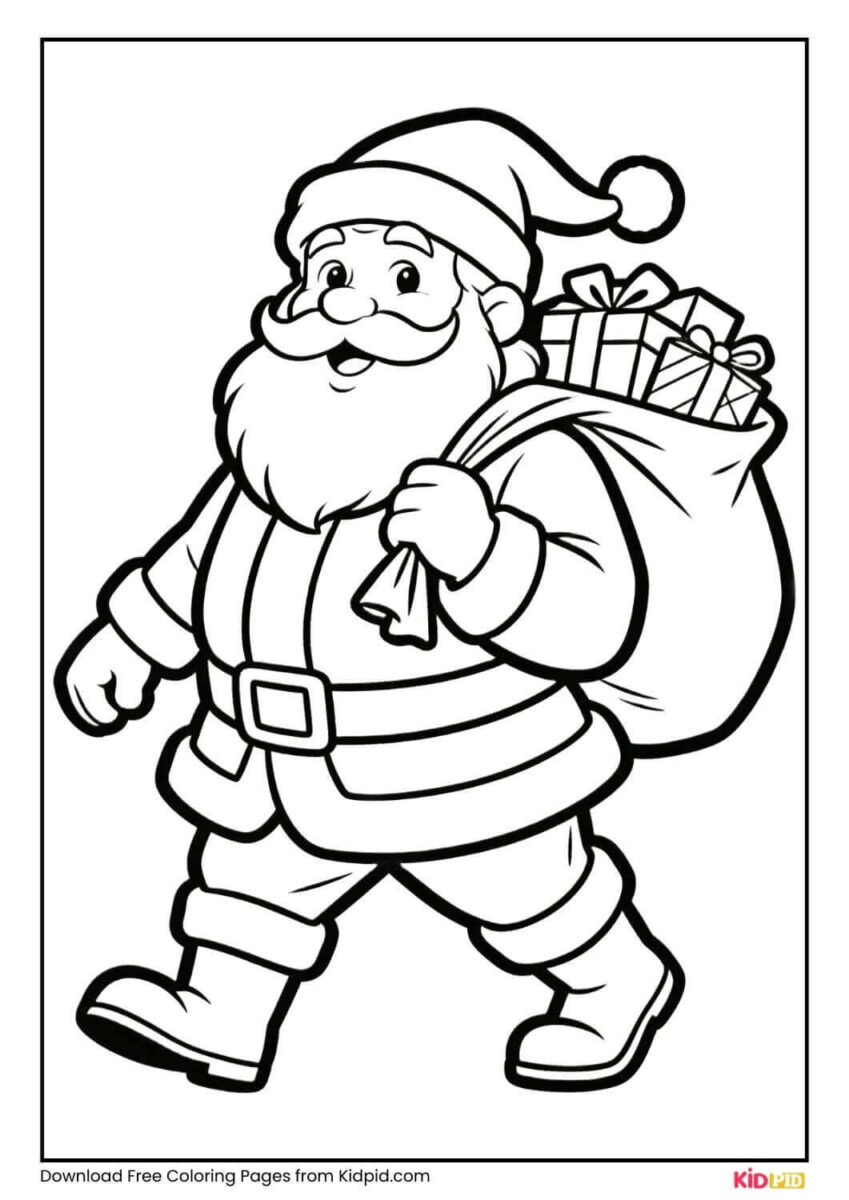 Christmas Santa Claus Coloring Pages for Kids - Kidpid