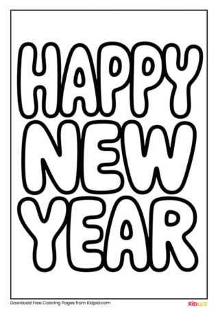 Printable New Year Coloring Pages for Kids - Kidpid