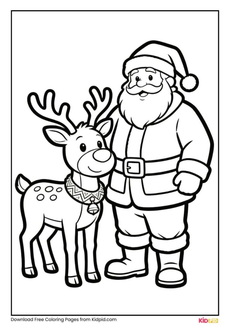 Christmas Santa Claus Coloring Pages for Kids - Kidpid