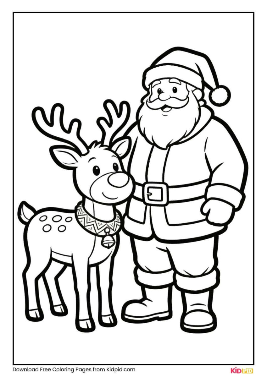 Christmas Santa Claus Coloring Pages for Kids - Kidpid