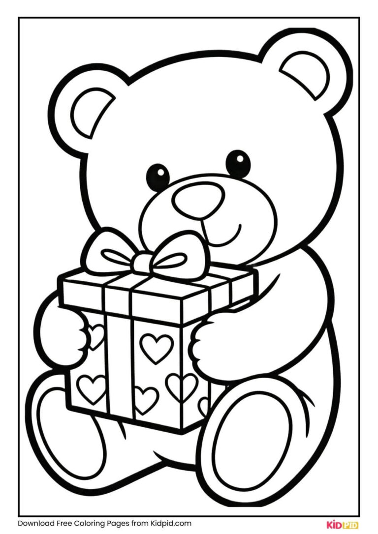 Printable Hugs and Kisses Coloring Page for Kids - Kidpid