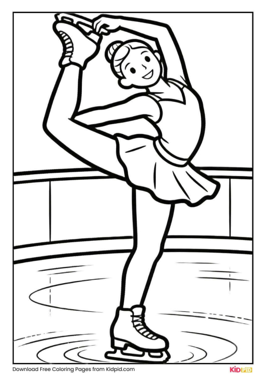 Fun Ice Skating Coloring Pages for Kids - Kidpid